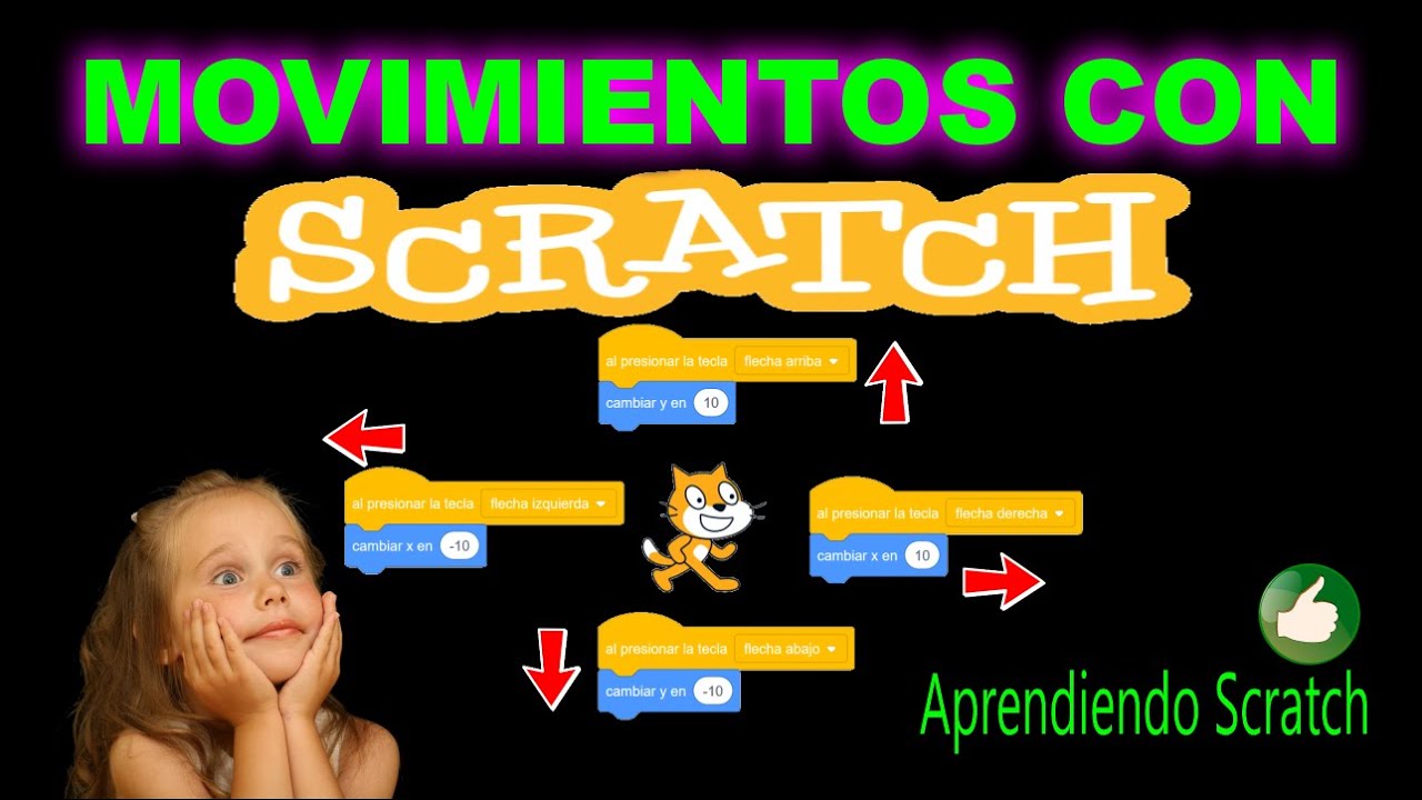 Aprendiendo Scratch: Moviemientos Arriba, Abajo, Izquierda, Derecha - YouTube