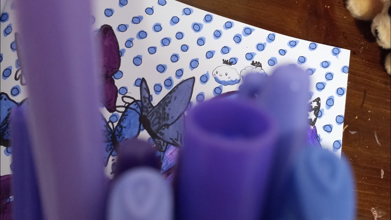 drawing only using purple??💜 - YouTube