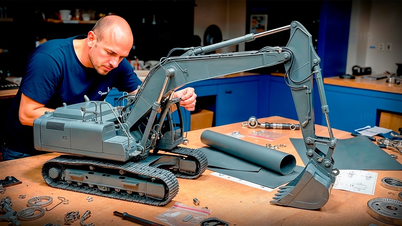 Man Builds an INCREDIBLE, Fully Functional Scale RC Excavator Using ...