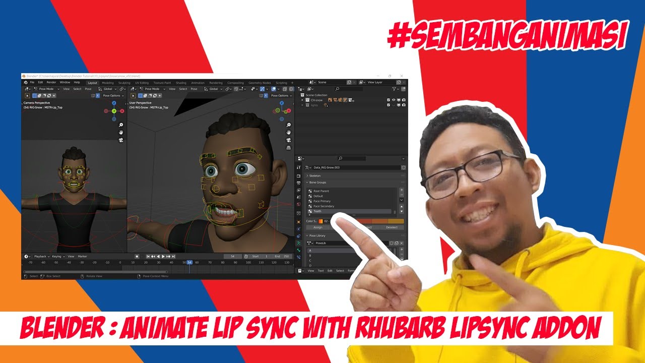 Blender Animate Lip Sync With Rhubarb Lipsync Addon Youtube