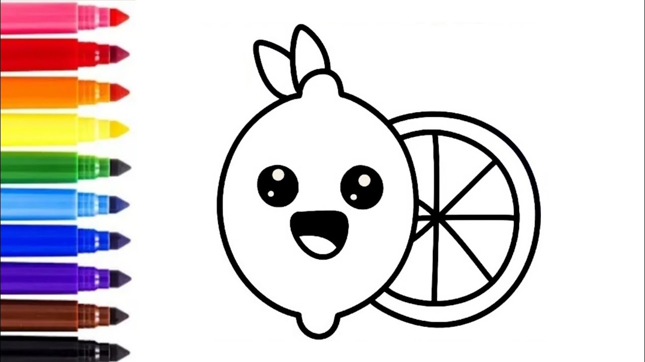 How to draw a Cute Lemon 🍋 | Lemon Drawing, Painting and Coloring for ...