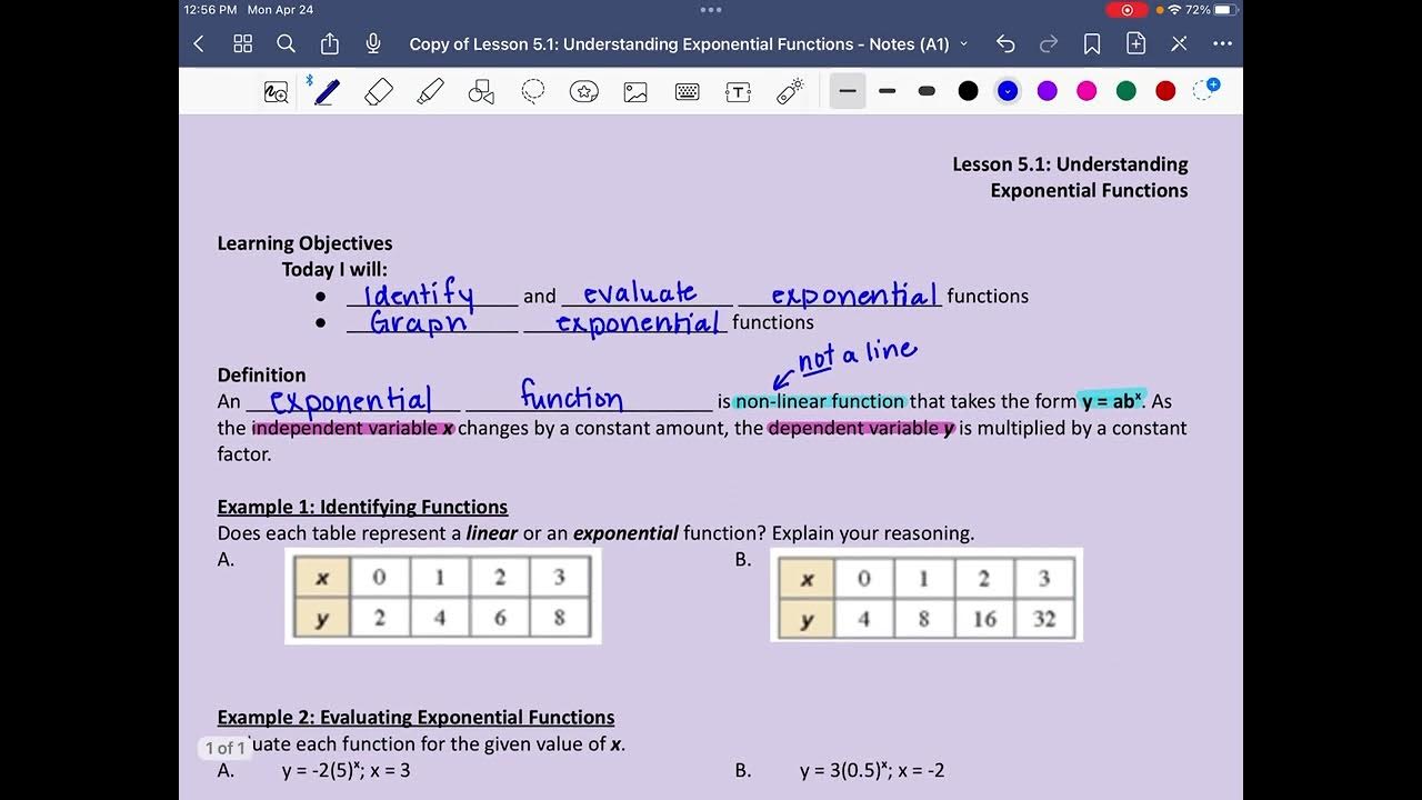 Lesson 5 1 Understanding Exponential Functions Part 1 A1 Youtube