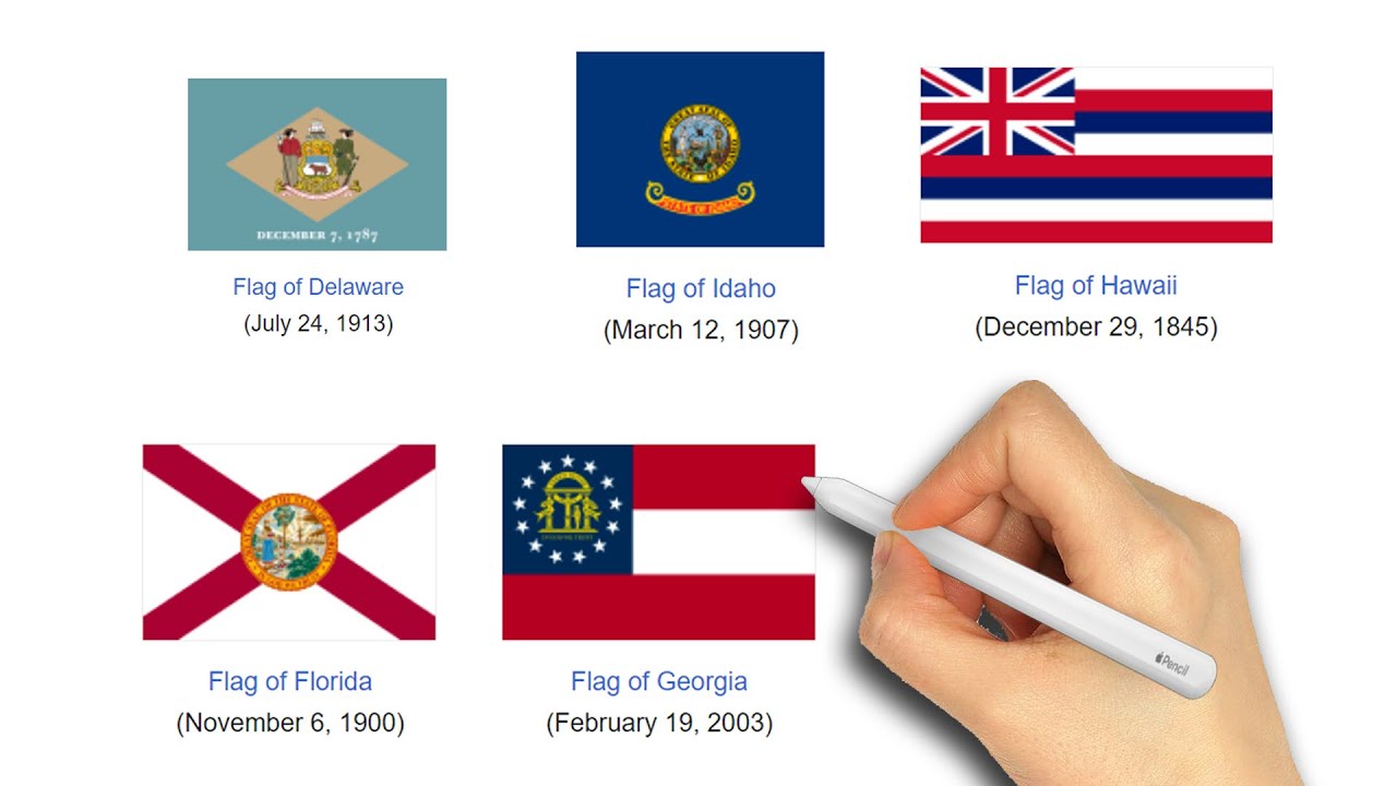 how to draw flag of Delaware, Florida, Georgia, Hawaii and flag of ...