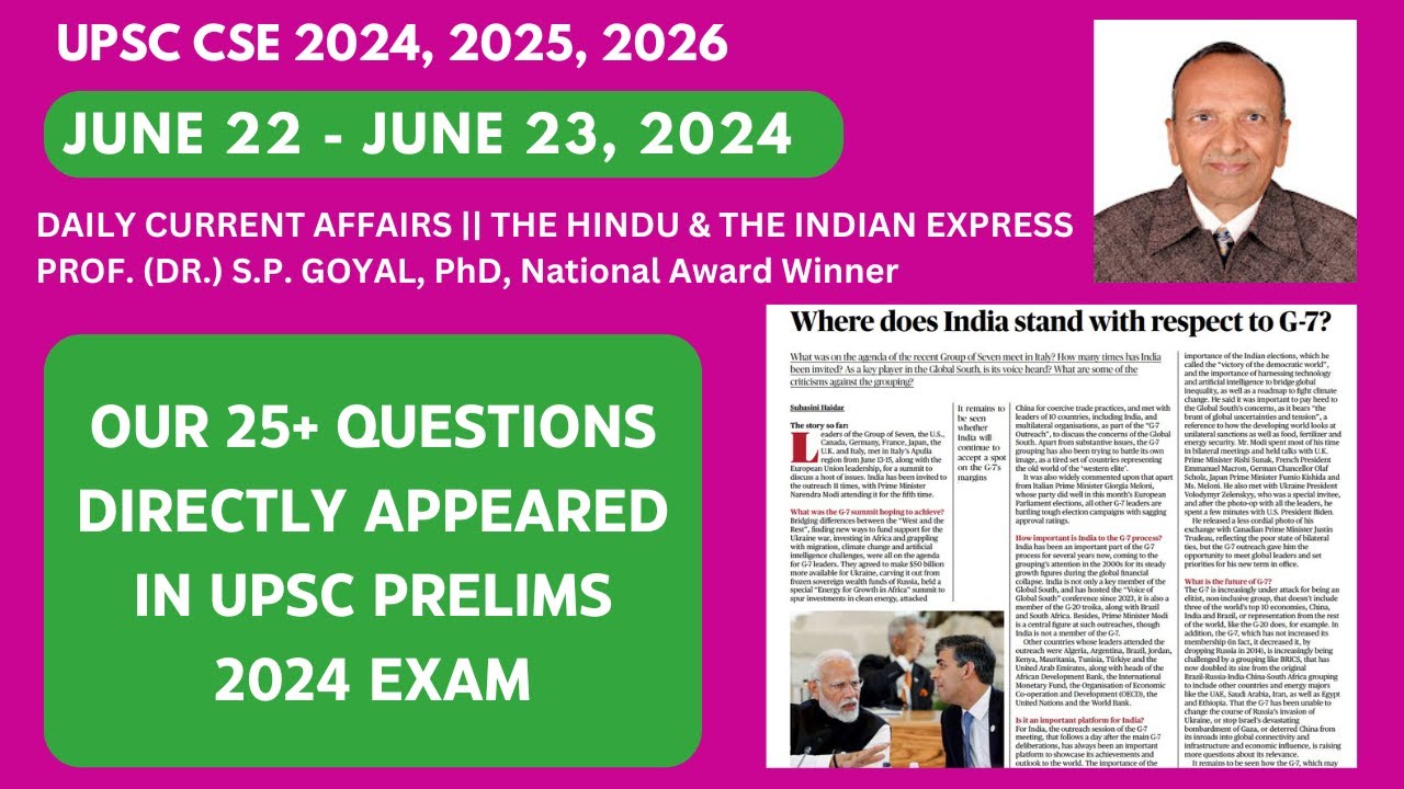 25+ Questions directly came in UPSC Prelims 2024 | UPSC Current Affairs ...