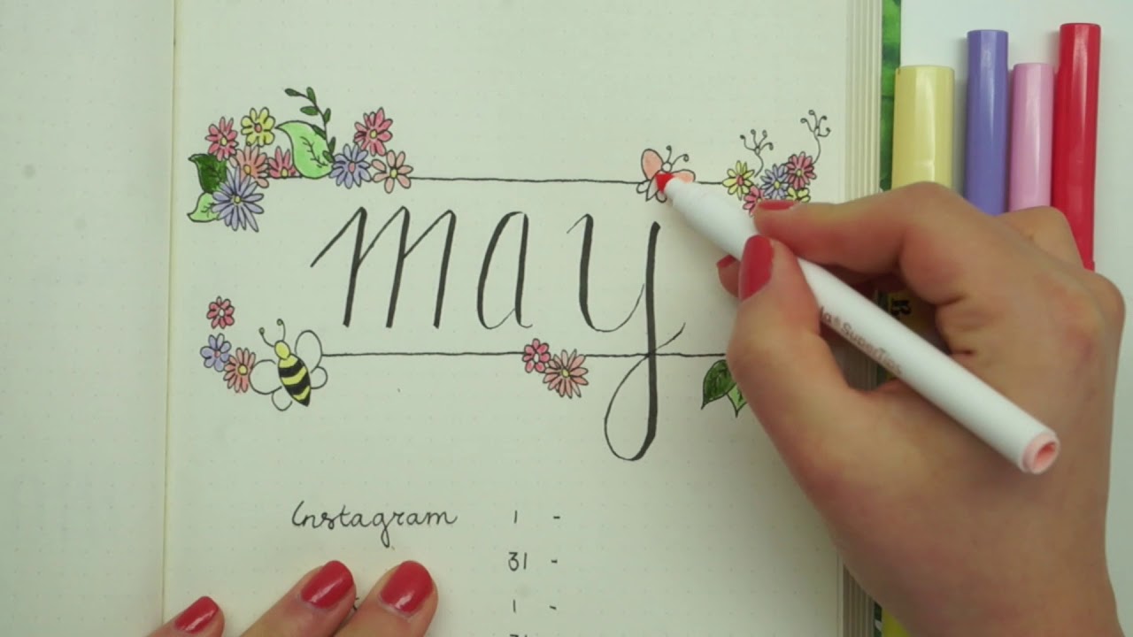 Bullet Journal plannen - Mei 2018 - Spring Vibes! - YouTube