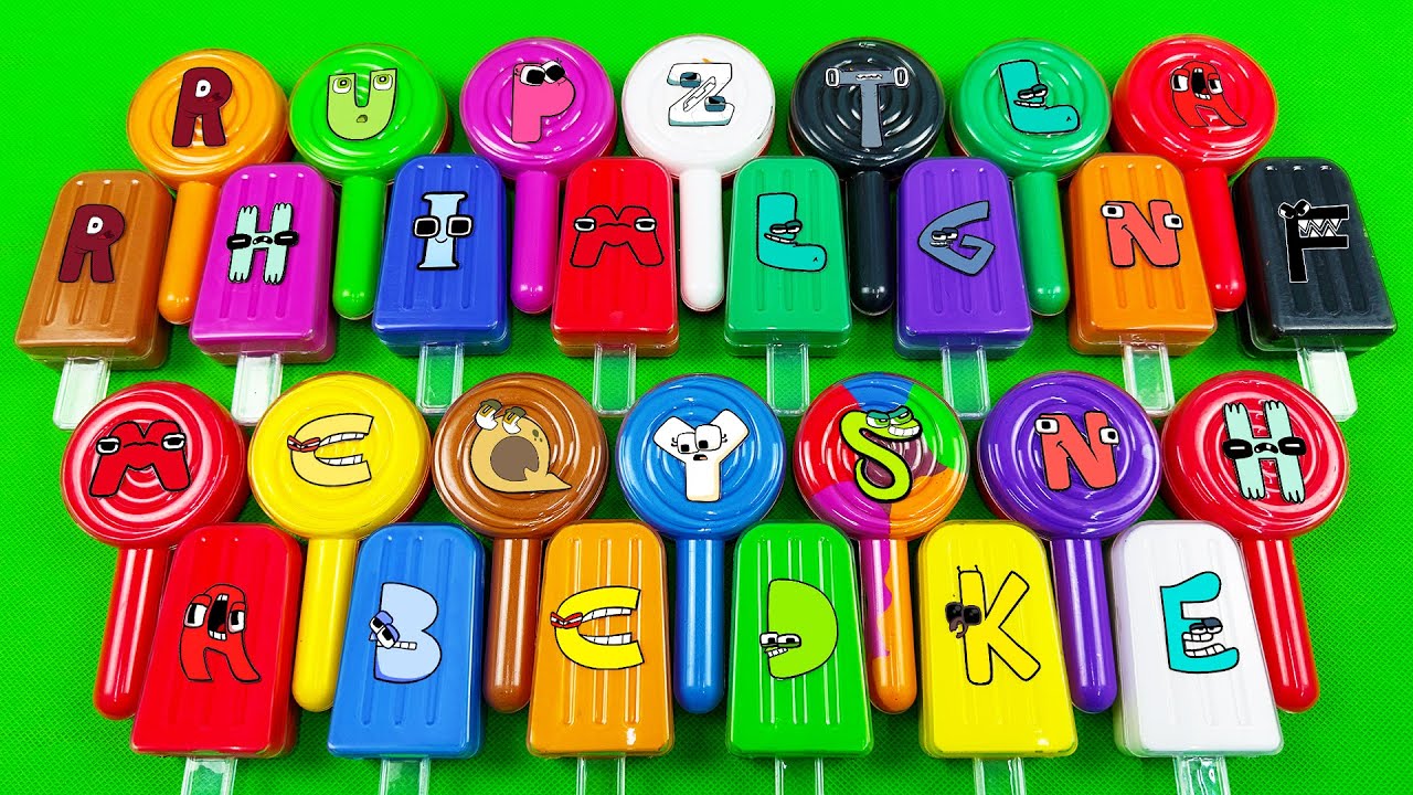 Alphabet Lore – Looking Colorful SLIME in Ice Cream, Lollipops Shapes ...