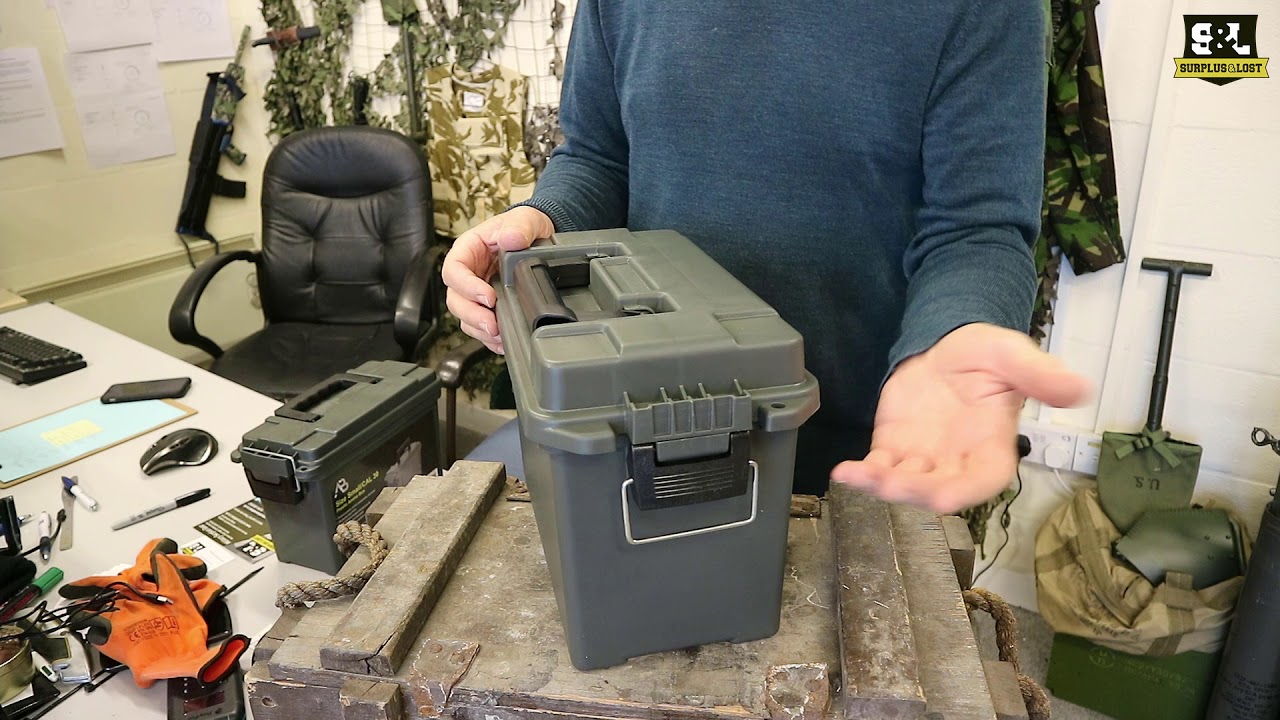Army Surplus Style Plastic Ammo Boxes 50cal and 30 cal - YouTube