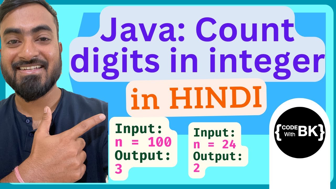 Java program to count the number of digits in an integer | Java coding in Hindi - YouTube