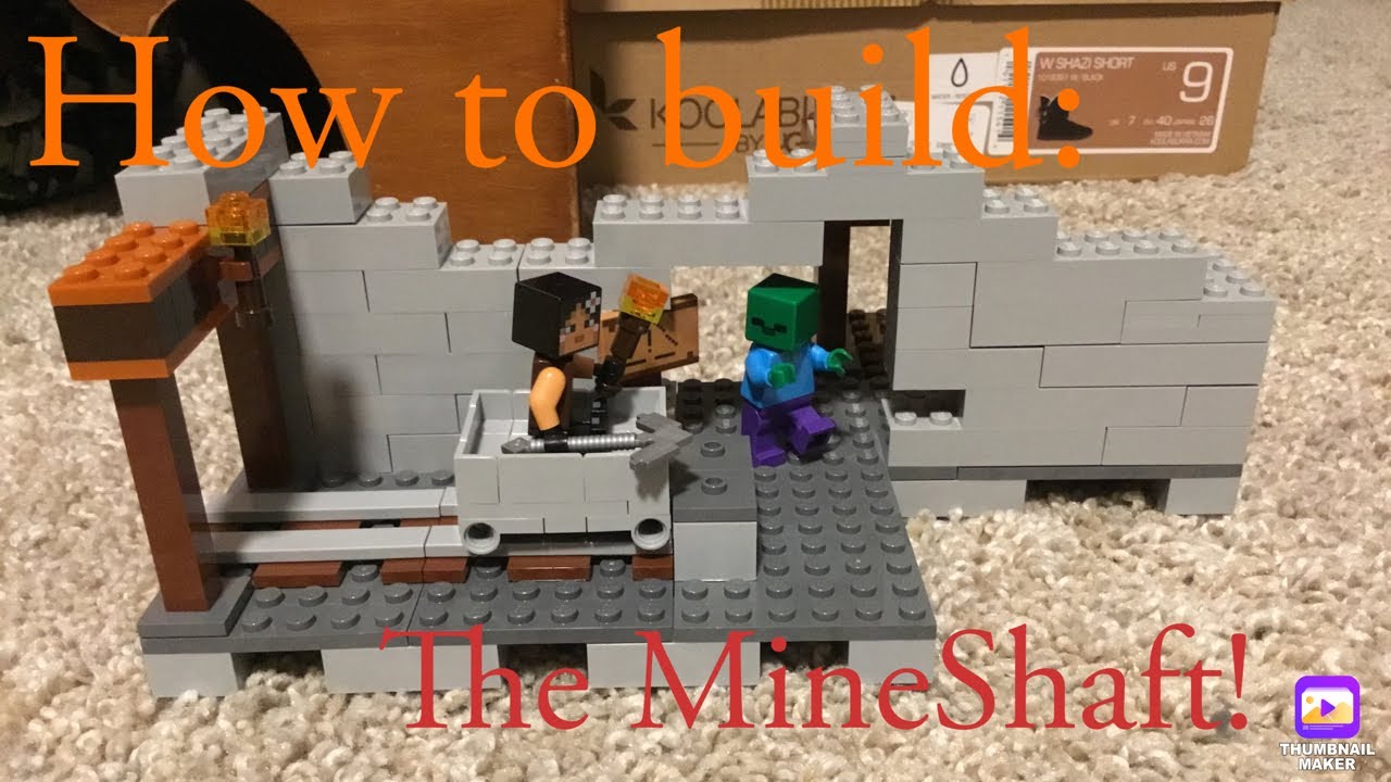 How to build the custom LEGO Minecraft mineshaft - YouTube