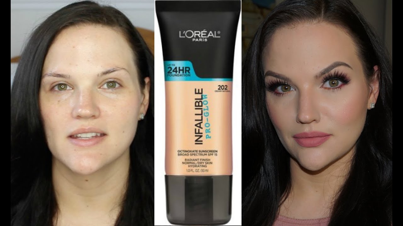 NEW L'Oreal Infallible Pro Glow Foundation First Impression Review w ...