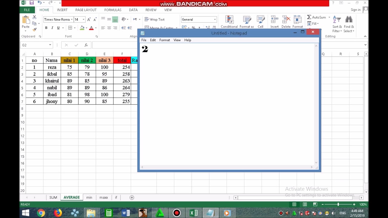 Tutorial rumus dasar Ms. Excel - YouTube