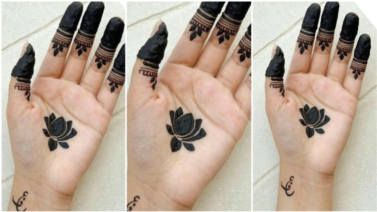 latest Lotus mehndi design ll simple mehndi design ll Anabia mehndi art ...