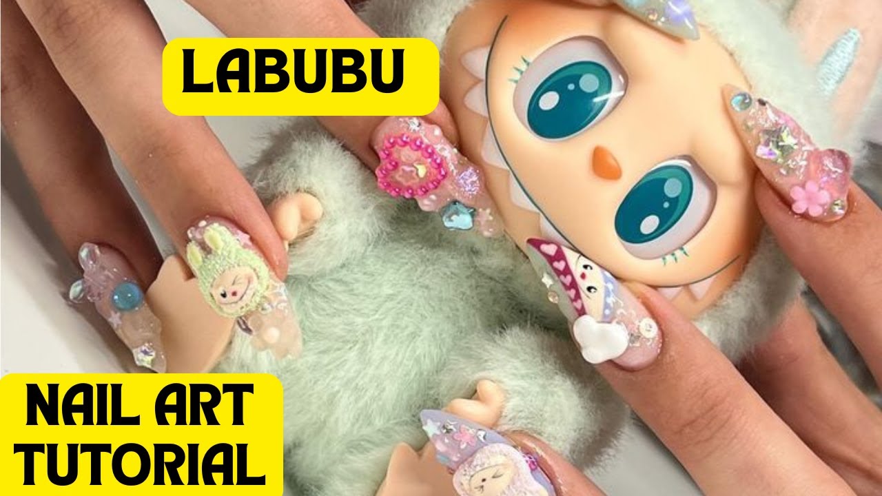 LABUBU Nail Art Tutorial | Cute & Trendy Nail Designs 2025 💅 (Step by ...