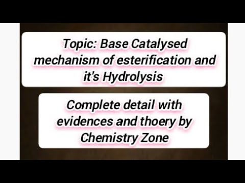 Base Catalysed Mechanism of esterification and it's Hydrolysis with ...