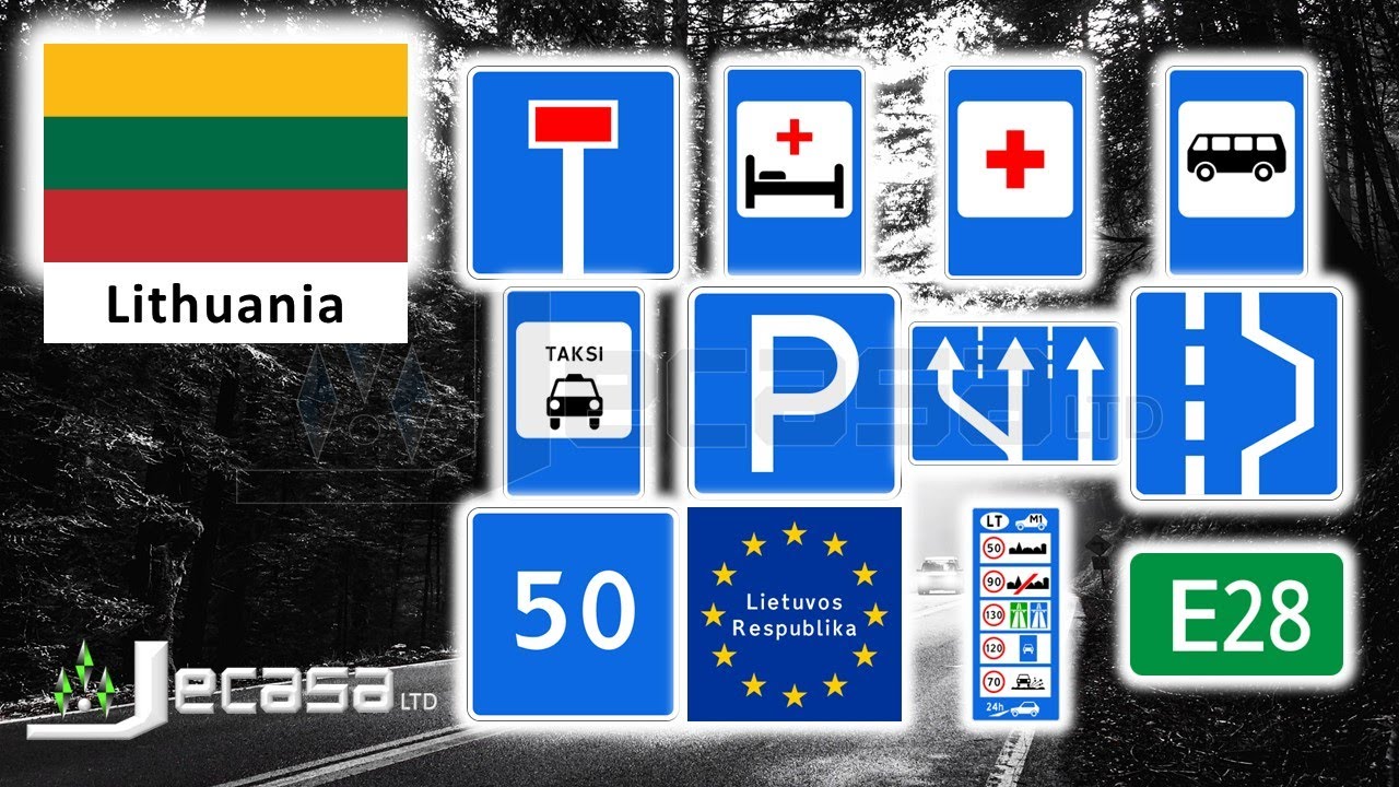 Indication Traffic-Road Signs in Lithuania (Vilnius, Kaunas, Klaipėda ...