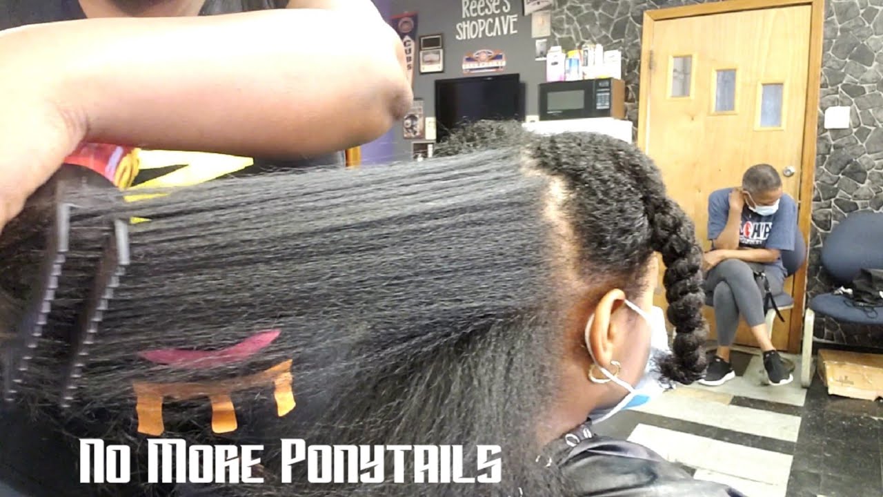 No More Ponytails for this Young Lady | Silk Press on 3c Hair - YouTube