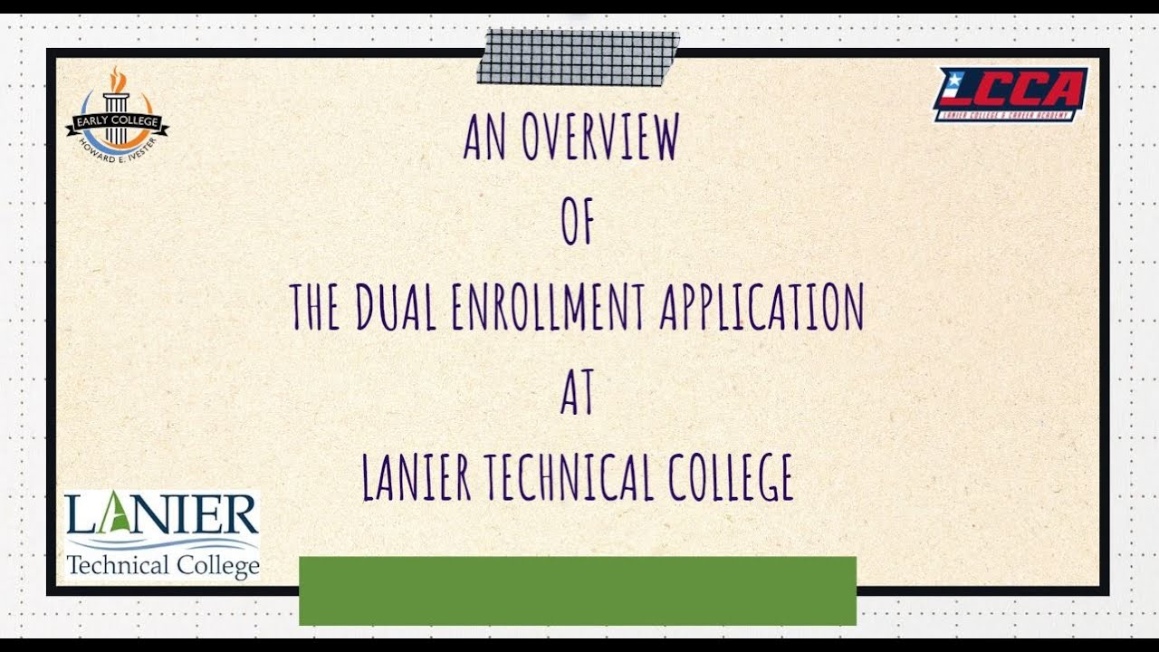 The Dual Enrollment Application at Lanier Technical College with Lisa McDowell - YouTube