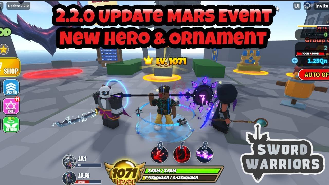 Sword Warriors Roblox 2.2.0 Update Mars Event, New Hero Po &Ornament ...