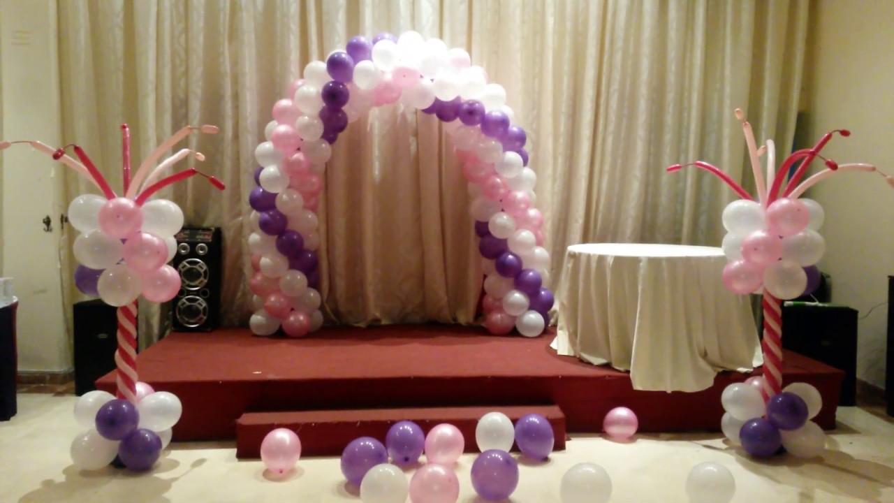 Simple Balloon Decoration Set Up #BalloonArch #ColumnPillar - YouTube