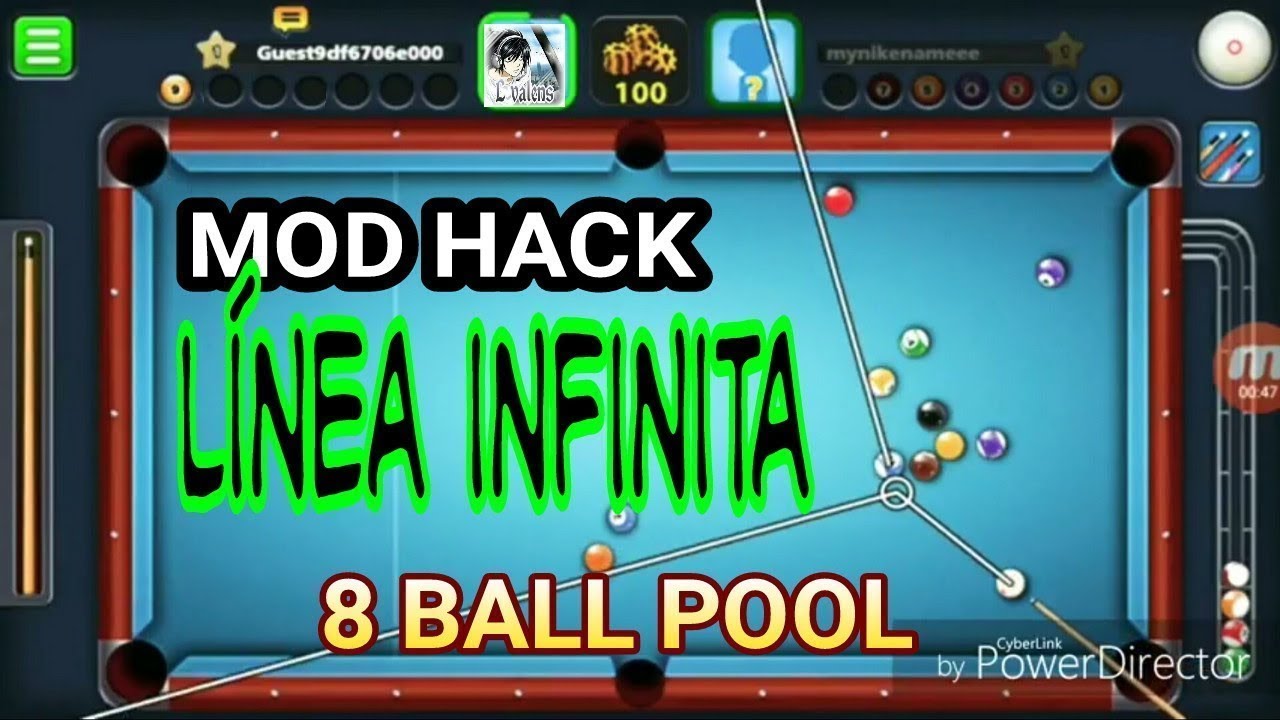 8 ball pool mod h4ck apk (línea infinita) - YouTube