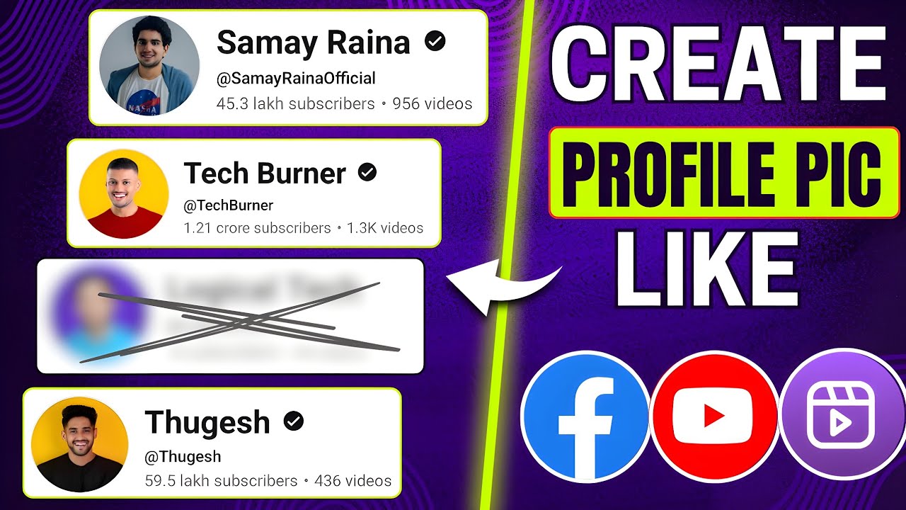 Create Profile Picture like Tech Burner, Samay Raina, Thugesh | PFP ...