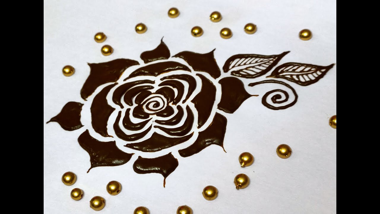 How to draw a rose using henna for beginners / simple rose mehandi ...