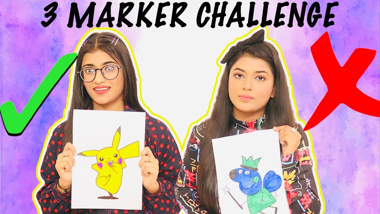 3 Marker Challenge | SAMREEN ALI - YouTube