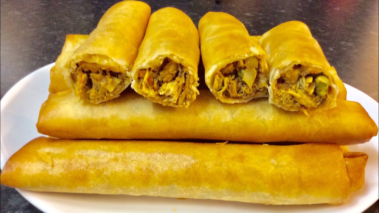 Curry Chicken Spring Rolls Recipe 🇬🇾🇬🇧🙏 ️ - YouTube