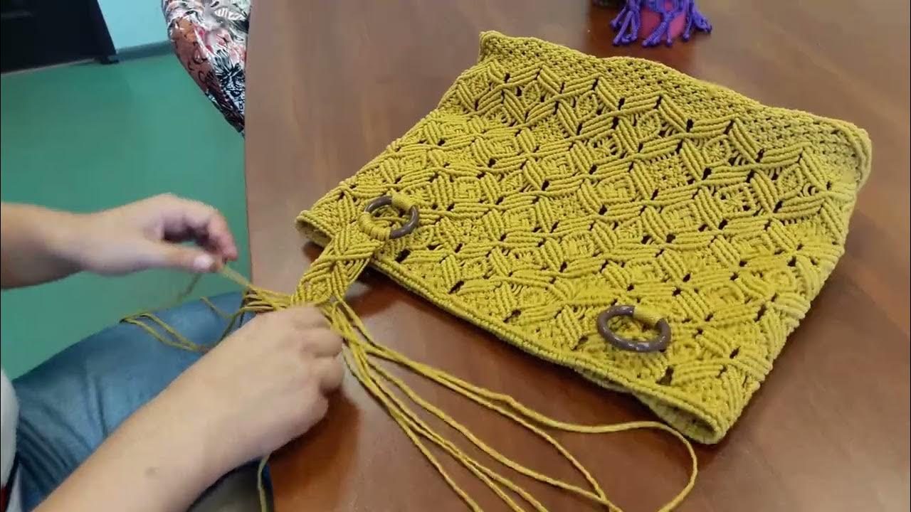 Плетем ручки для сумки в технике макраме - YouTube
