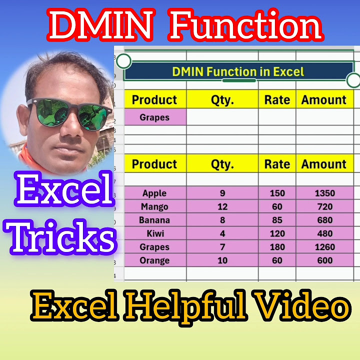 DMIN Function in MS-Excel #viral #exceltech #shorts #dmin #microsoftexcel - YouTube