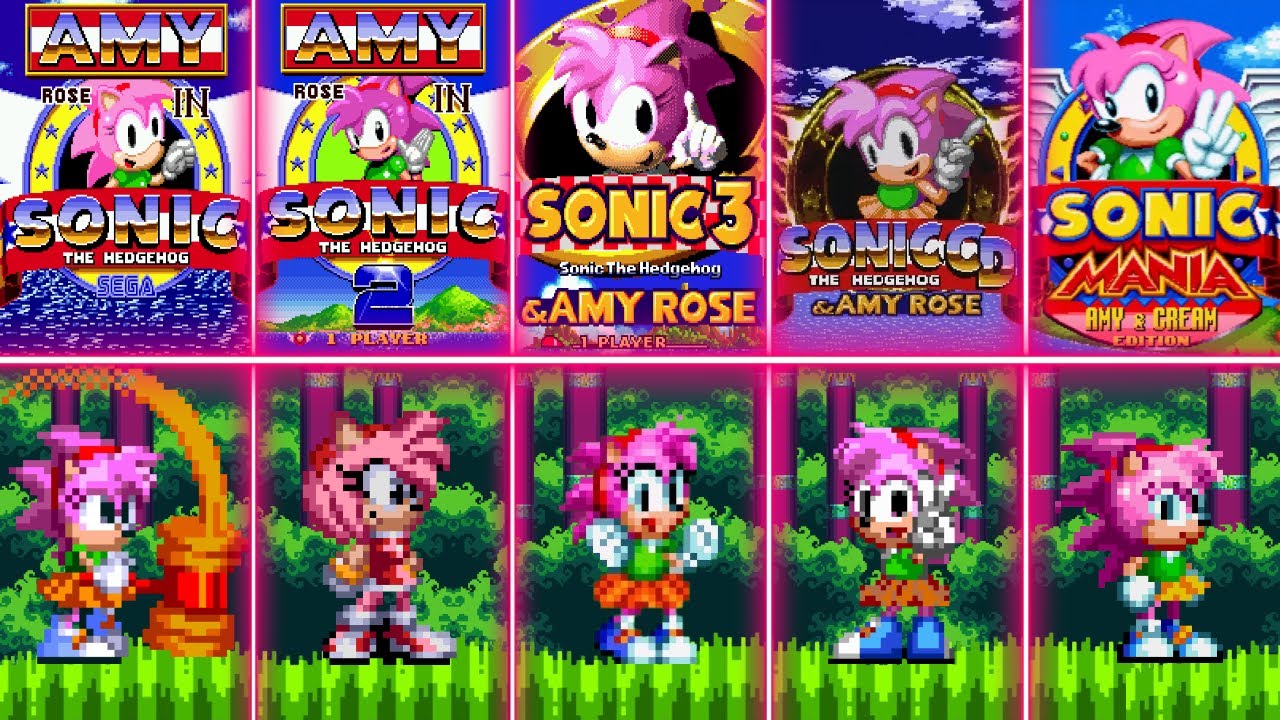 Evolution of Amy Rose Mods - Sonic Games Collection - YouTube