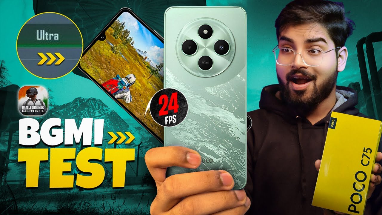 POCO C75 5G BGMI Test with FPS Meter 🔥 Battery Drain Test with HD ...