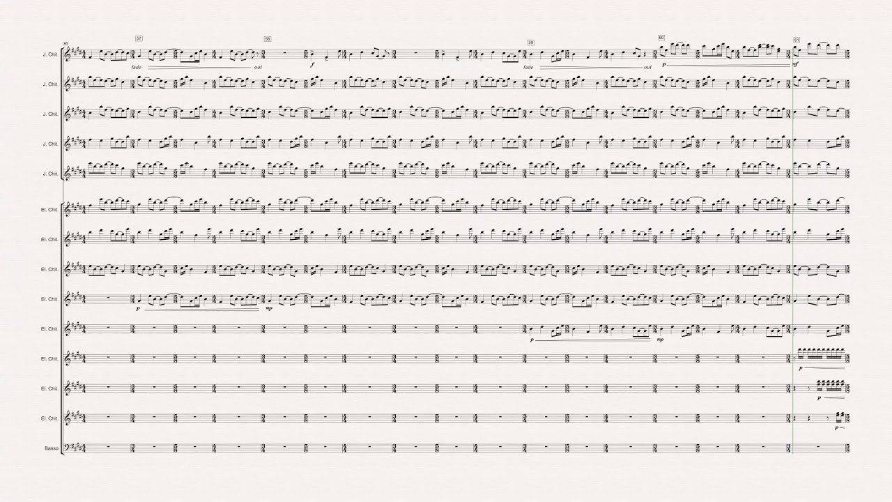 Steve Reich - Electric Counterpoint, II. Slow (with sheet music) - YouTube