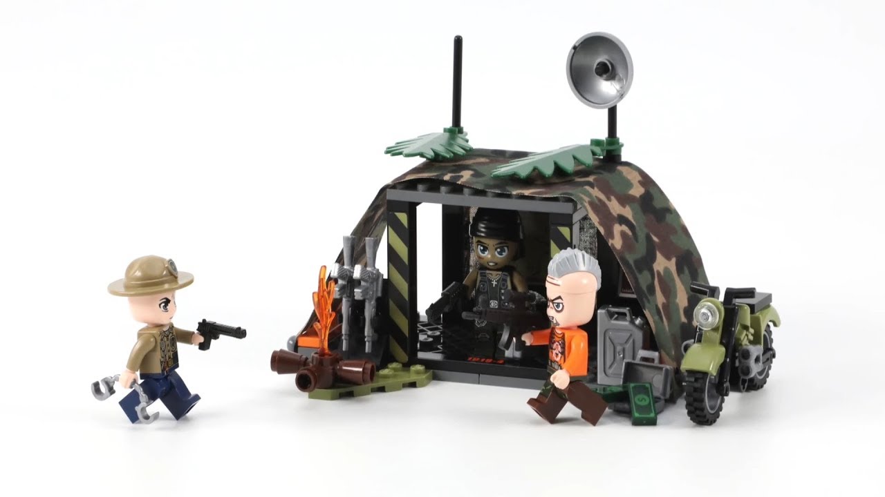Lego China Enlighten 1919-4 Bonfire Wild Camping Tent Motorcycle ...