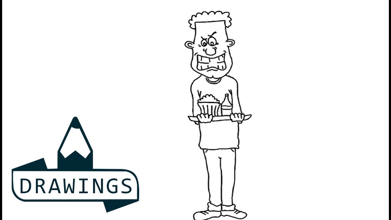 Speed drawing : How to draw an Angry man - YouTube