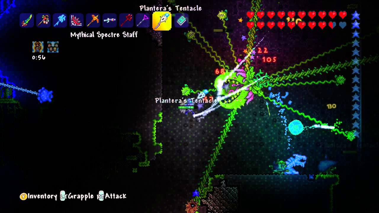 Terraria Xbox Plantera Boss Battle - YouTube