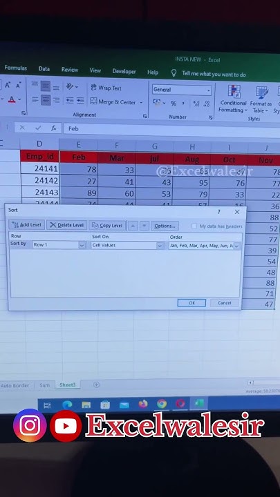 Advance Excel Hack Sort Trick Sorting Left To Right Excelwalesir Ytvideoshorts Shortvideo
