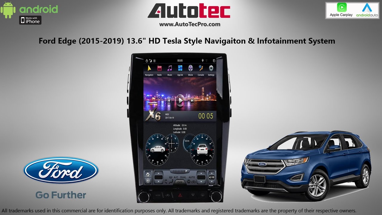 Ford Edge(2015-2019) 13.6" HD Tesla Style Android Screen Navigation ...