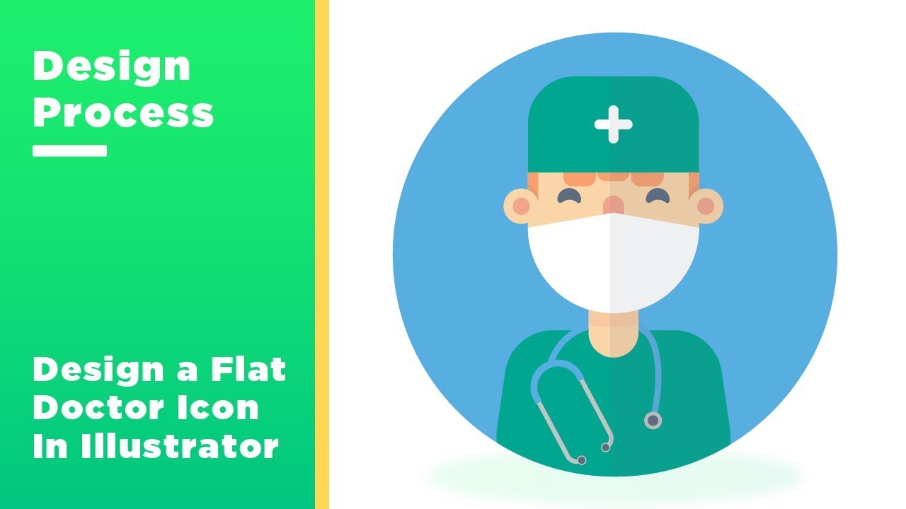 Design Process : Design a Flat Doctor Icon in Illustrator CC - YouTube