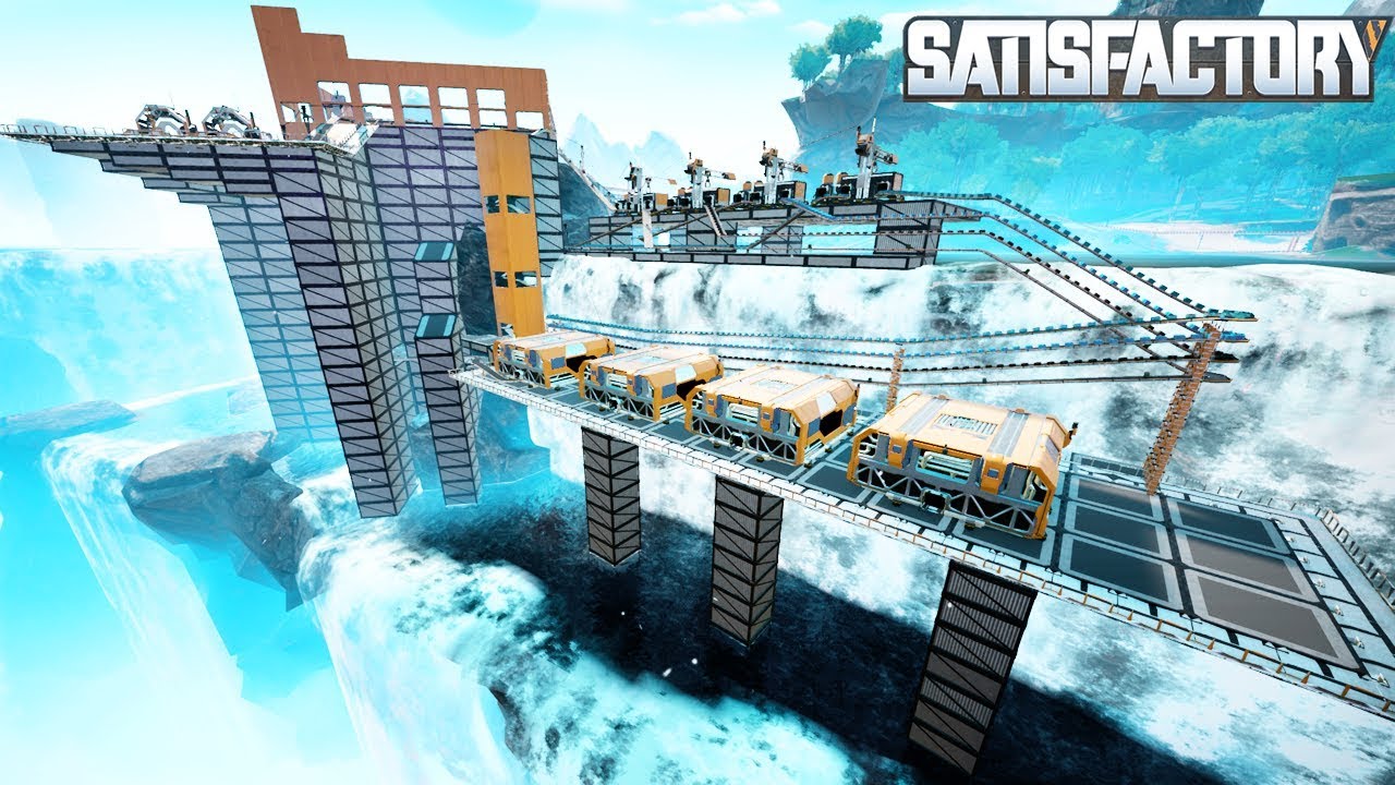 BUILDING A WATERFALL BASE TO MANUFACTURE COMPUTERS IN SATISFACTORY ...