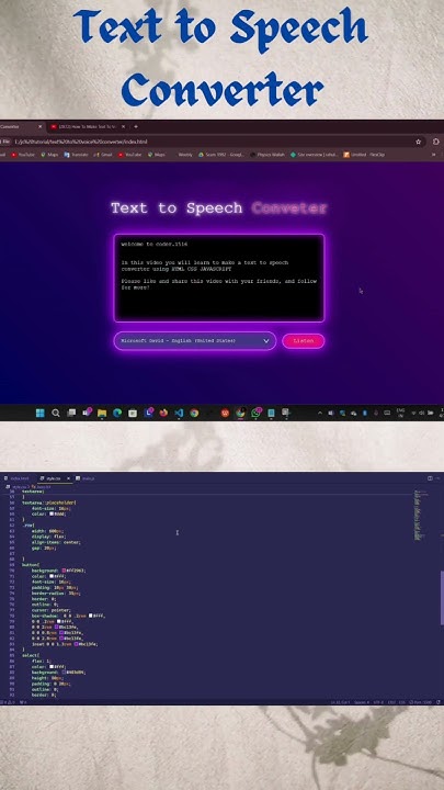 Text To Speech Converter 👨‍💻 App Using Html Css Js Source Code In Bio Webdeveloper 9630