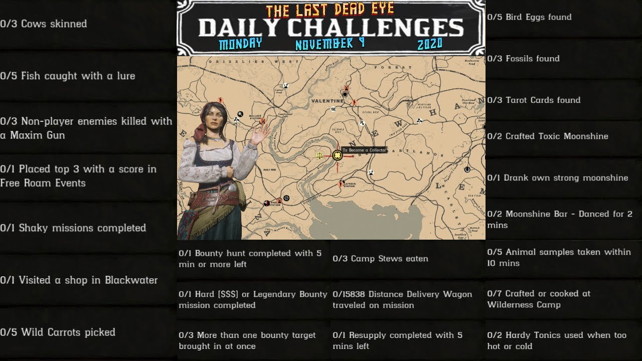 Daily Challenges Madam Nazar Cow Maxim Gun Shaky Wild Carrot Locations ...