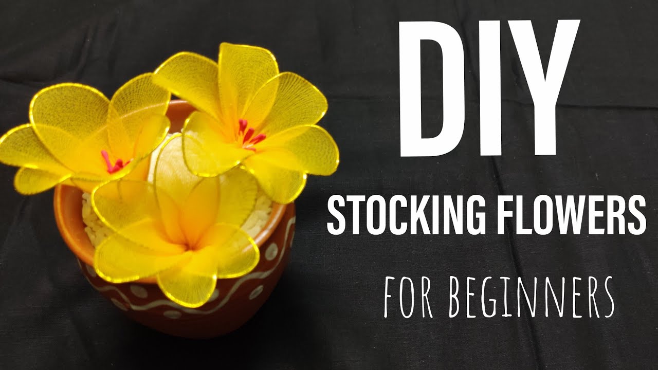 DIY - Stocking flowers for Beginners | Find your Crafts | Episode - 13 ...