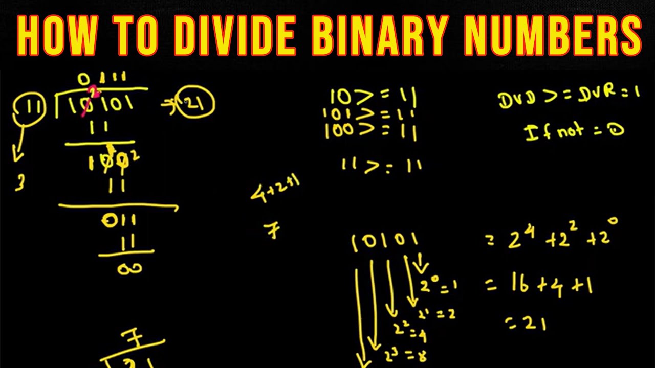 How To Divide Binary Numbers YouTube