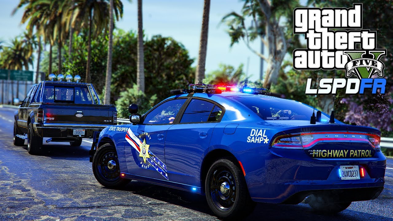 Aggressive Blue Charger - Highway Patrol - GTA 5 LSPDFR - YouTube