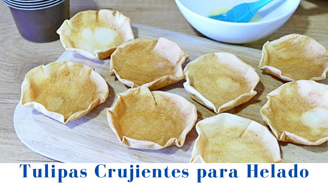 🍧 Tulipas Crujientes para servir Helado 🍨. ¡Solo en 15 minutos! 😋 - YouTube