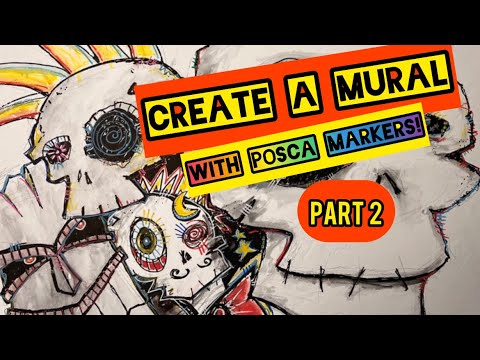 Create A Mural with Posca Markers!! Part 2 #posca_usa #howto #art - YouTube