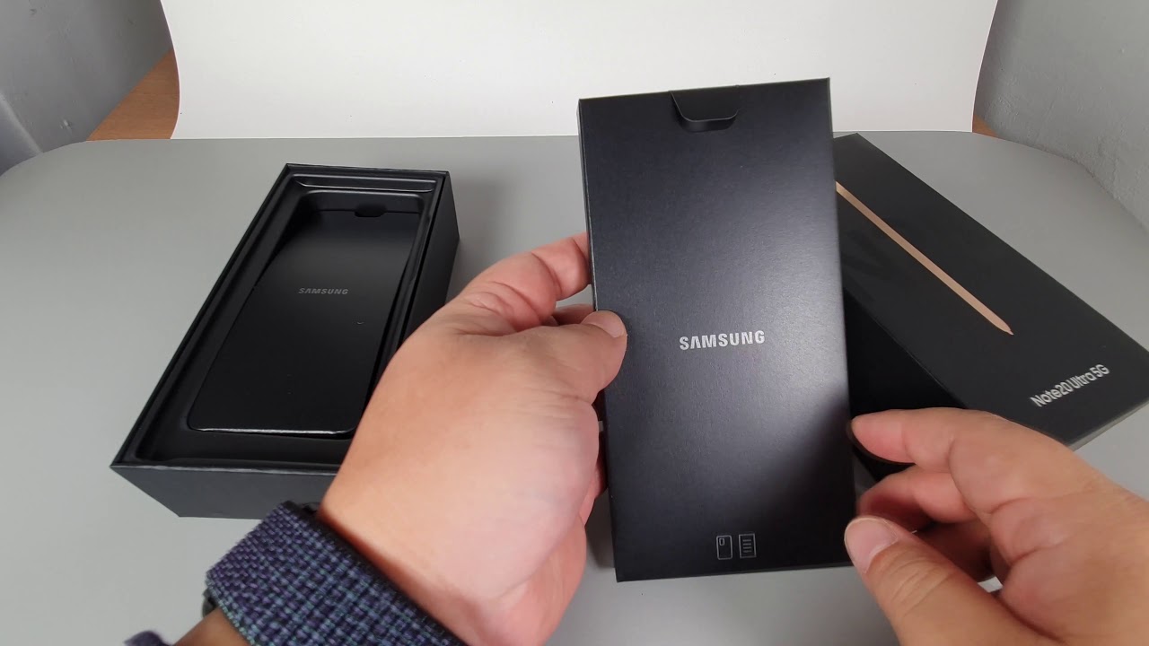 GooMea外包裝紙盒Samsung三星Note 20 20 Ultra原廠外盒有隔間說明書無配件仿製1:1交差道具拍戲 - YouTube