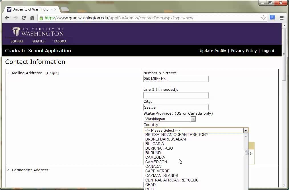 UW College of Education Online Application Demo Part 1 Setting up your ...