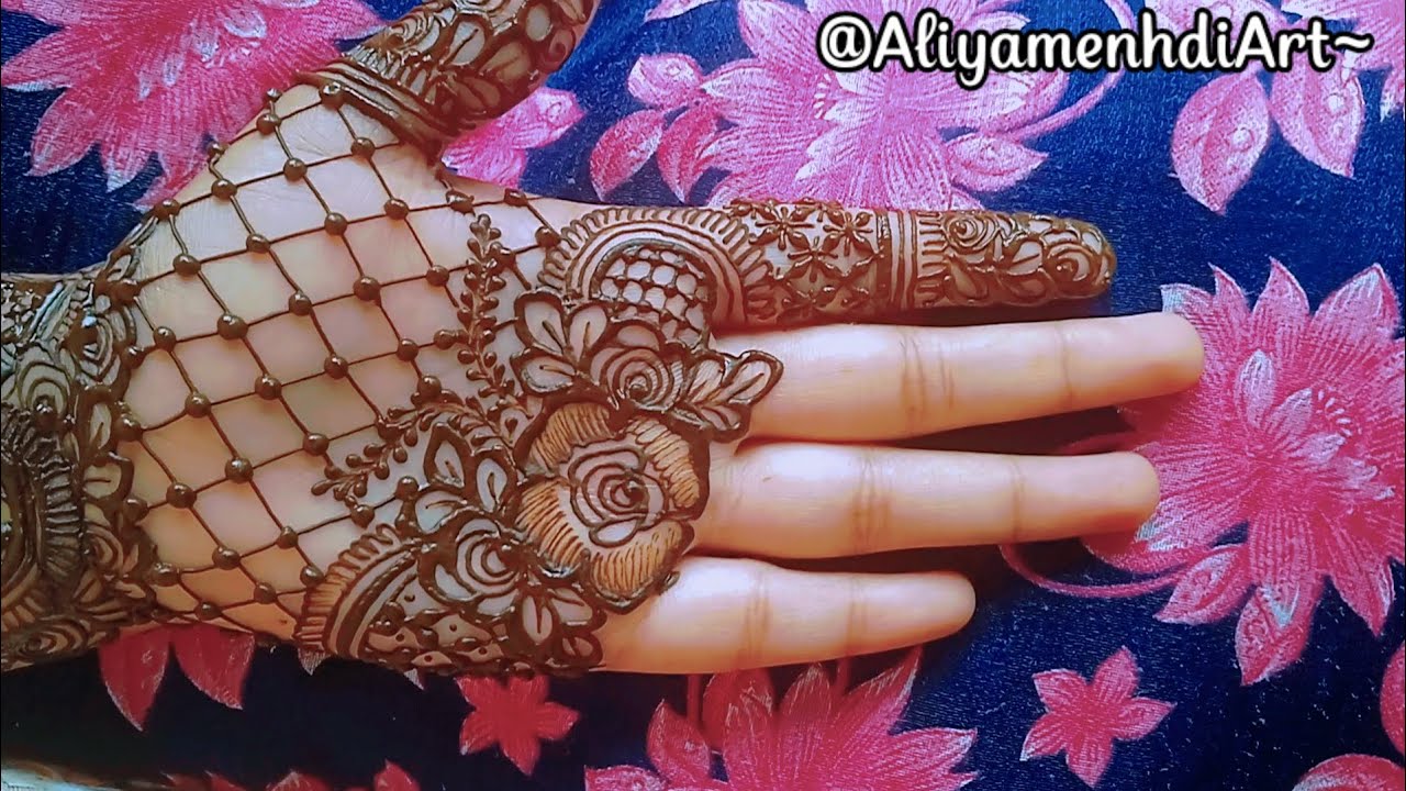 Beautiful front hand heavy detailed henna design tutorial 🌿💖||Simple ...